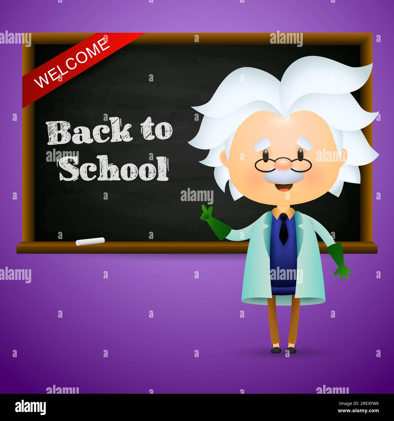 Welcome back to school poster design. Cartoon scientist Stock Vector ...