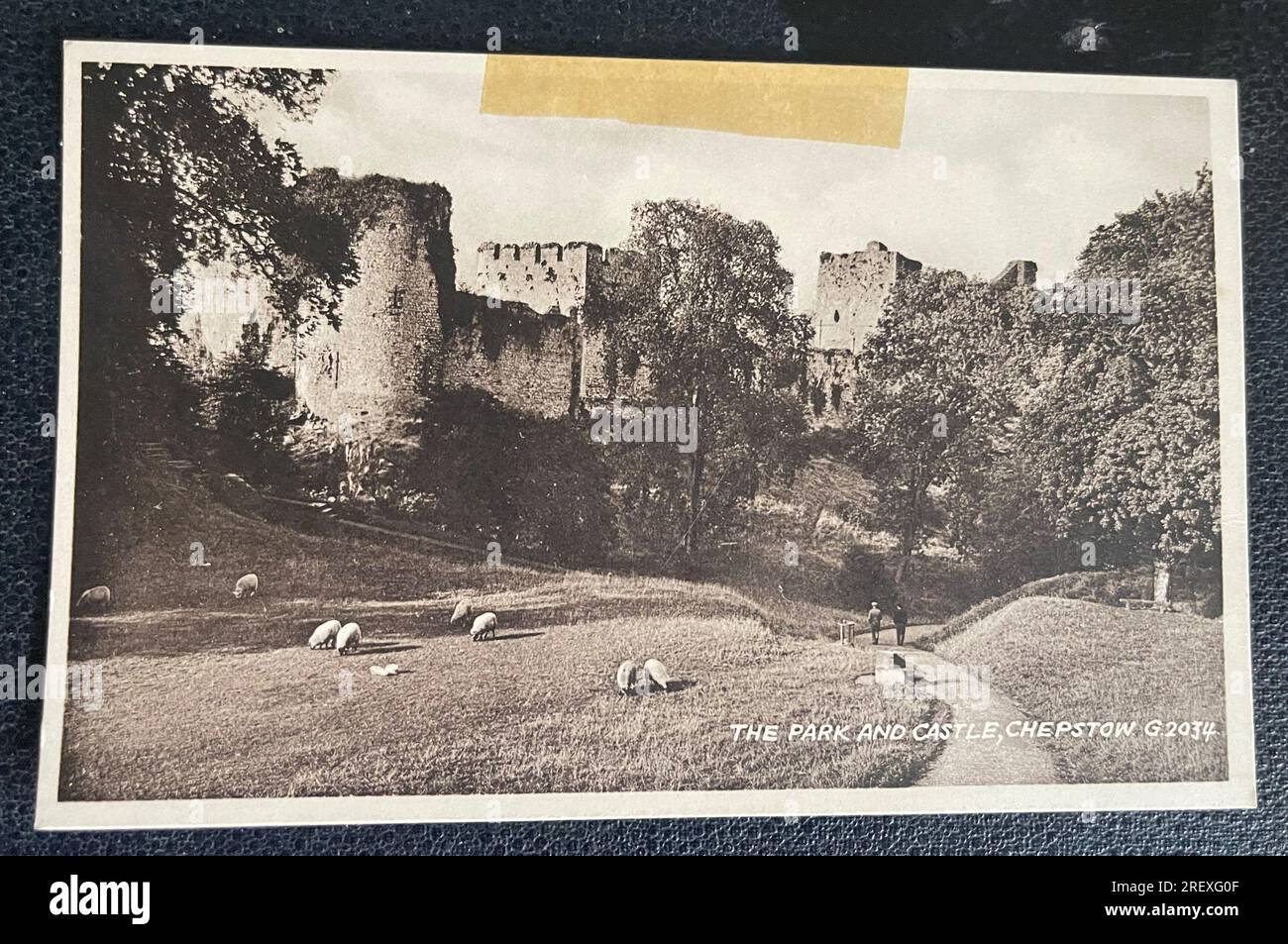 Vintage postcard of Chepstow Castle 1930s Stock Photo - Alamy