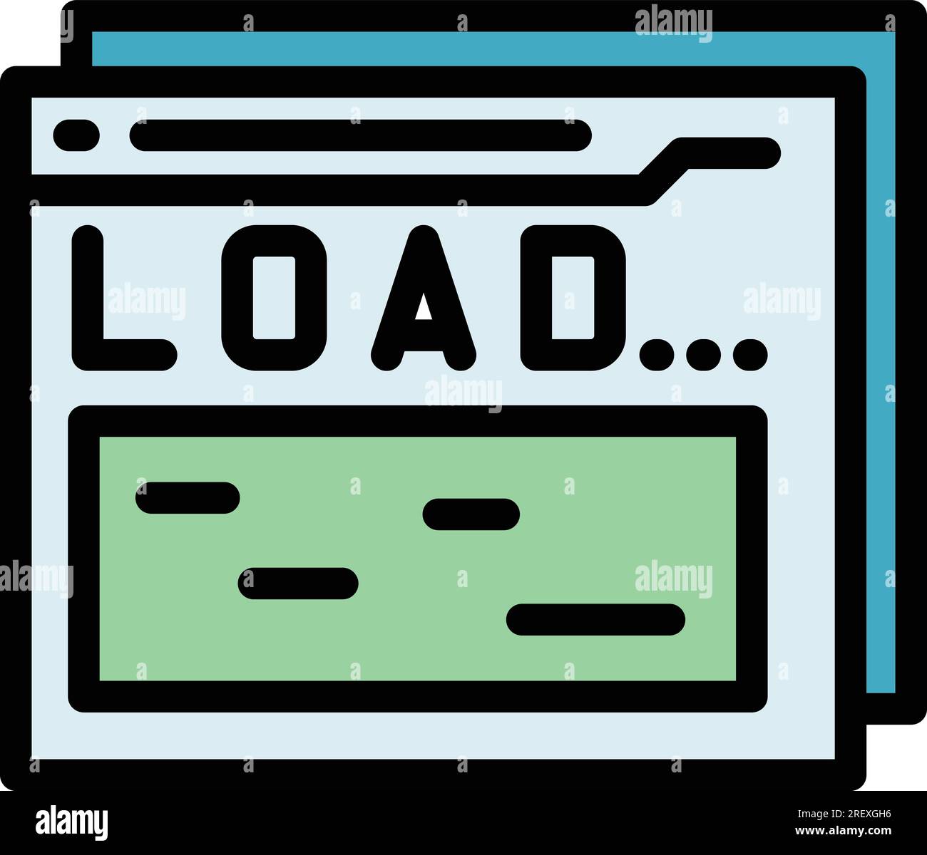 Load web code icon outline vector. Cms design. Website system color ...