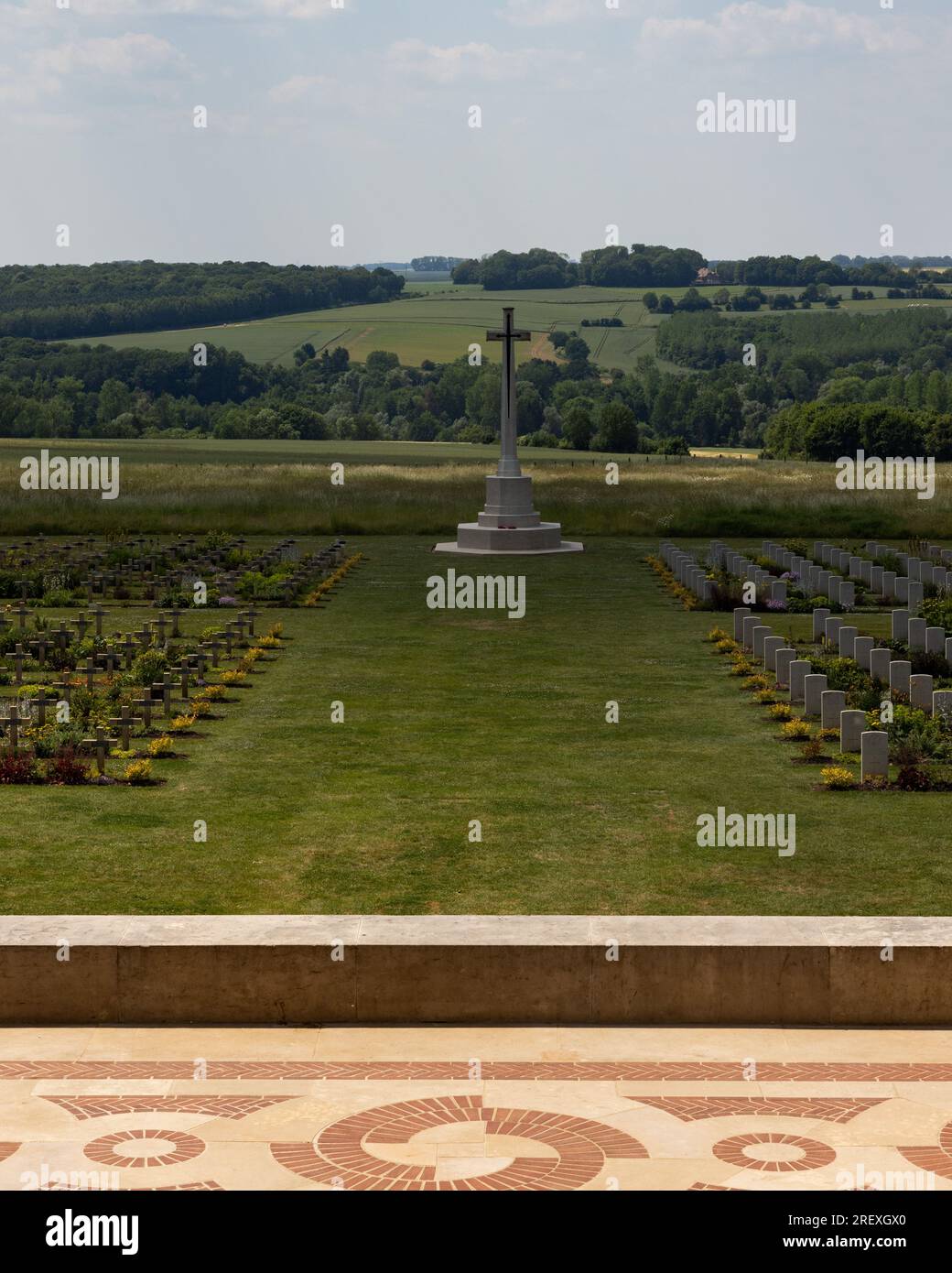The CWGC War cemetery adjoining the Thiepval Memorial to the Missing of ...