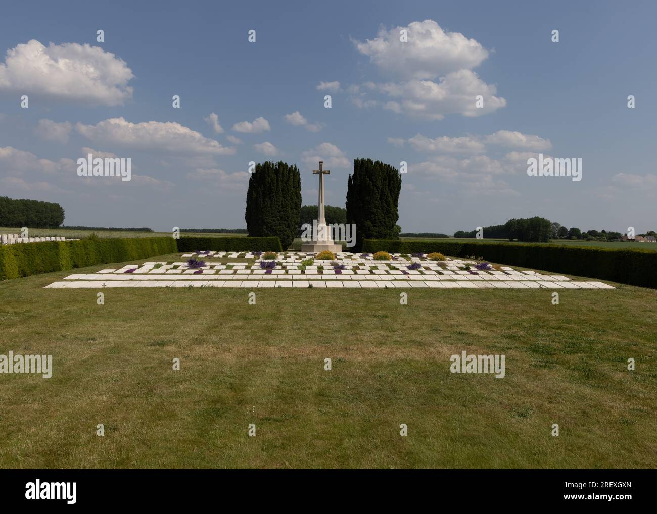 Mill Road CWGC Cemetery near Thiepval on the Somme battlefield Stock ...