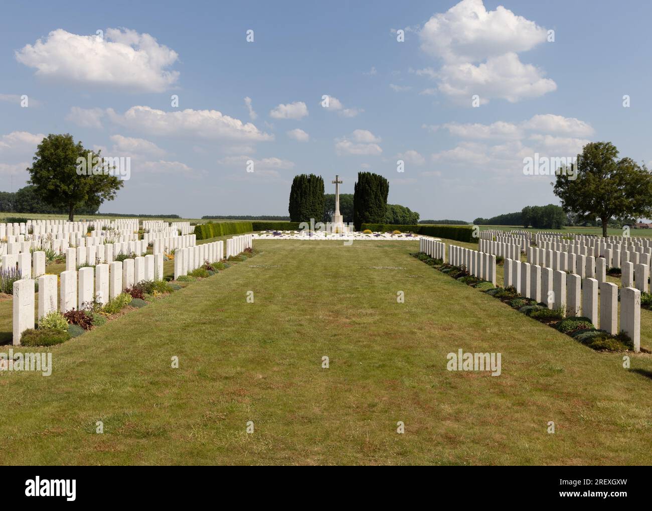 Mill Road CWGC Cemetery near Thiepval on the Somme battlefield Stock ...