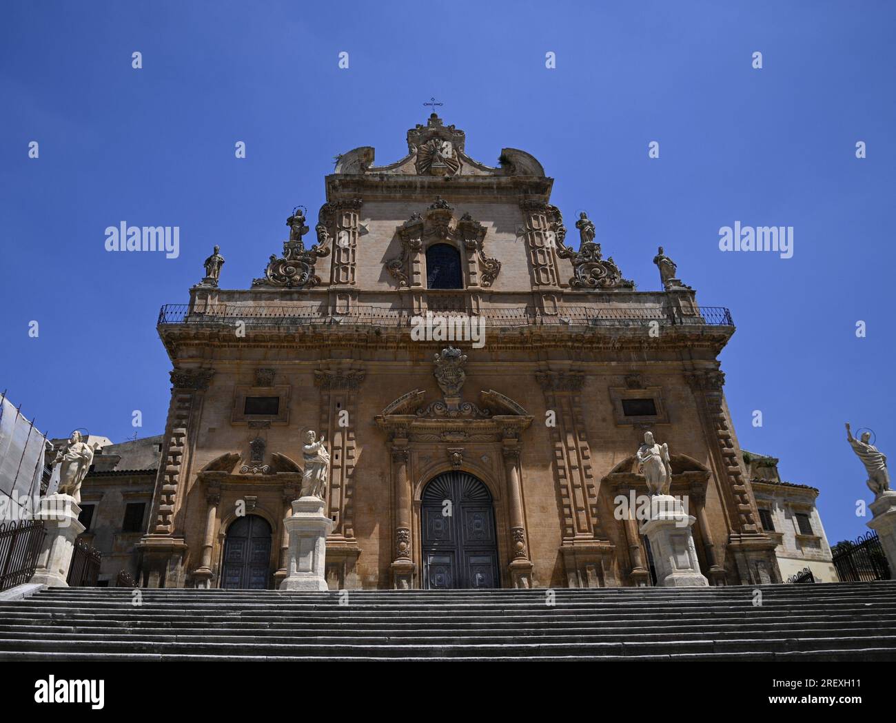 Scenic exterior view of the Baroque style Duomo di San Pietro a ...