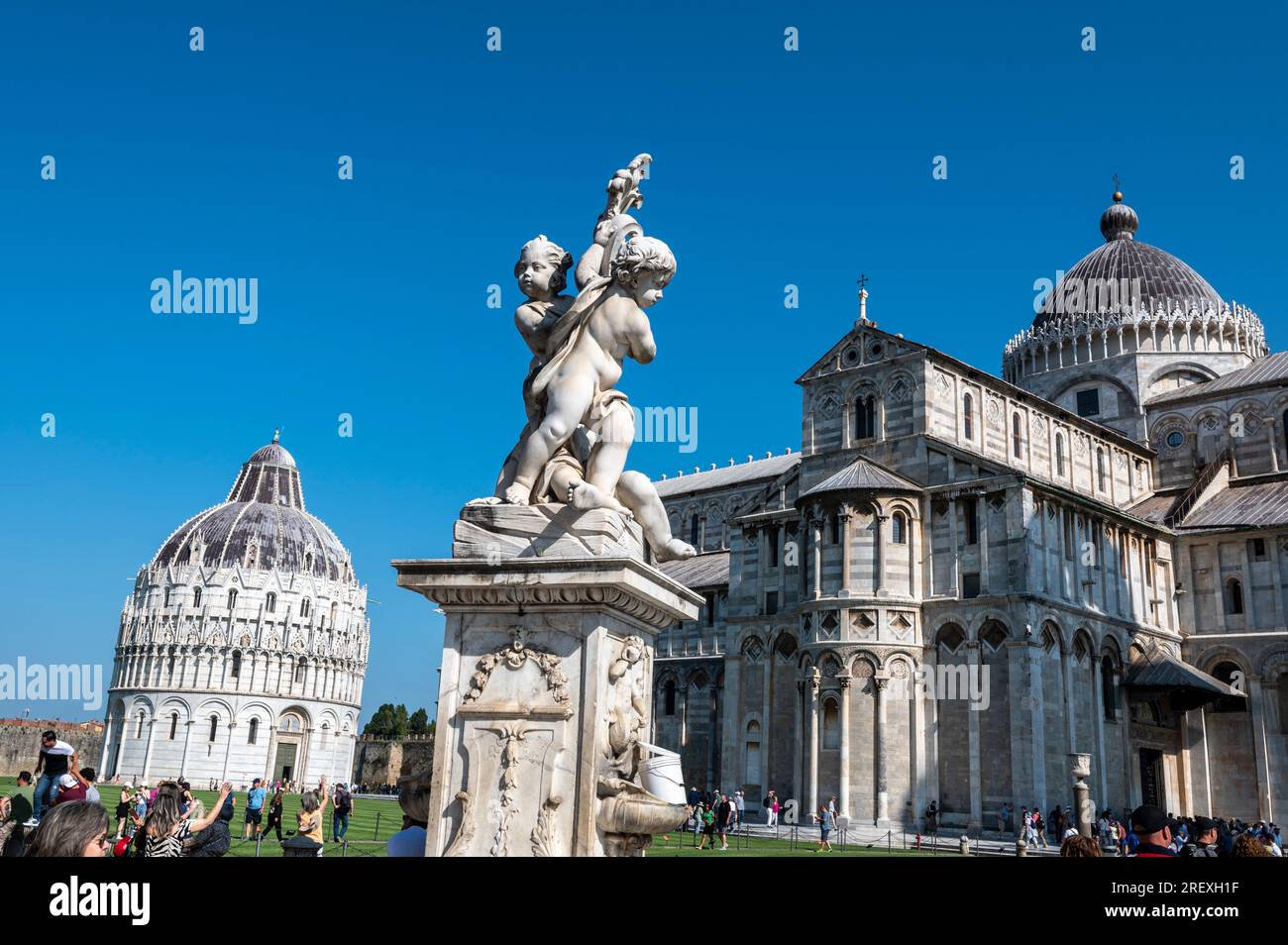 Part of the Leaning Tower complex on Piazza Del Duomo in Pisa in the ...