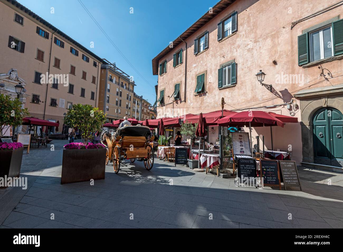 A mix of eateries from cafes to restaurants on Via Santa Maria near the ...