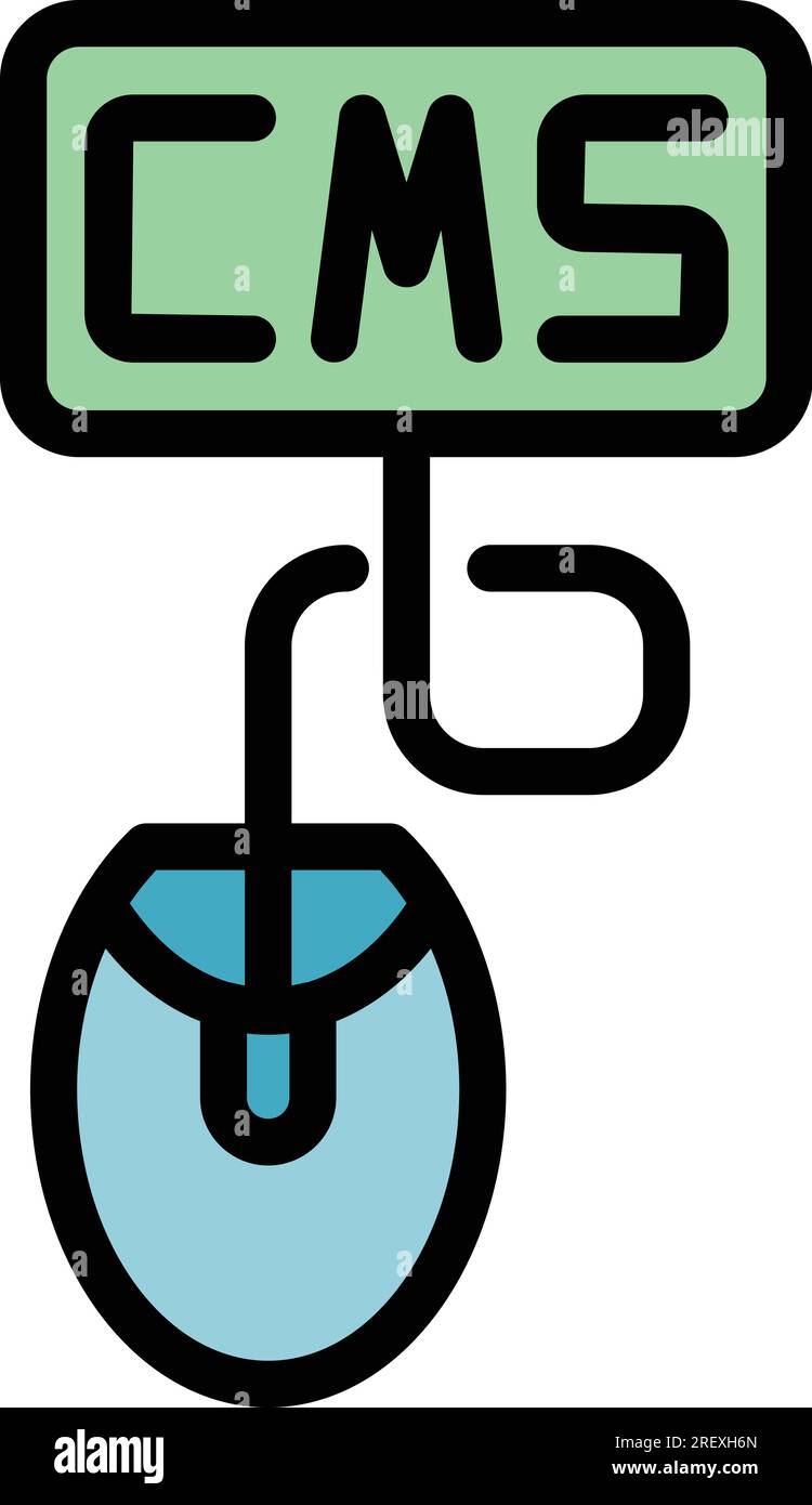 Cms work icon outline vector. Web development. Html website color flat ...