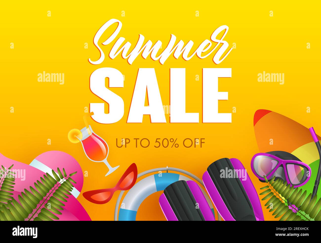Summer sale colorful poster design. Lifebuoy Stock Vector Image & Art ...
