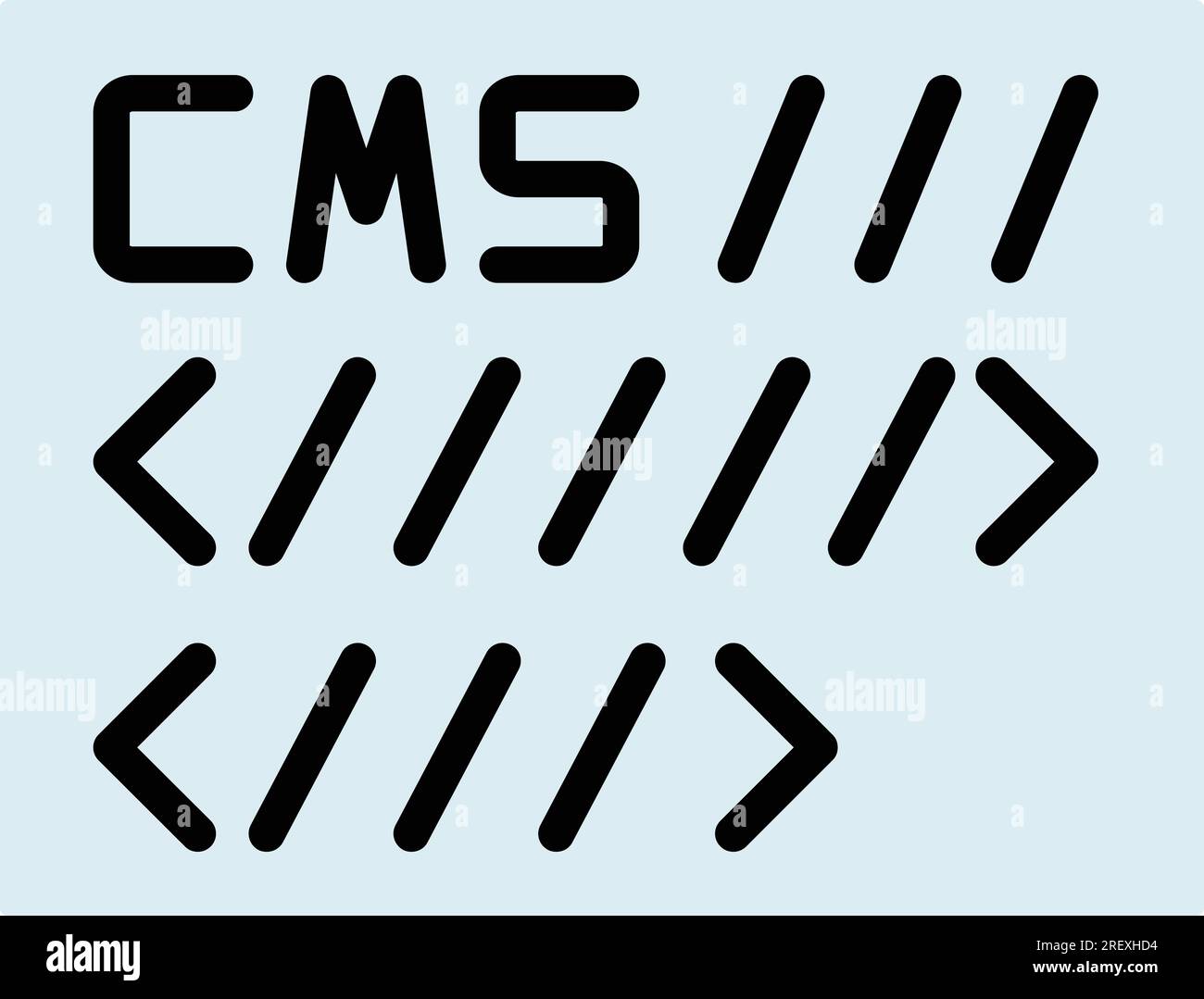 Cms code icon outline vector. System tool. Page software color flat ...