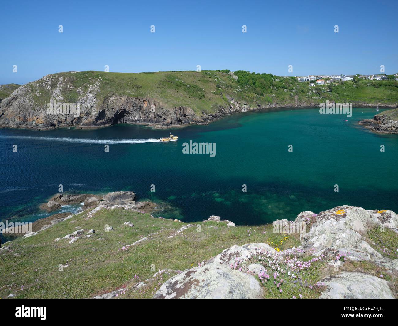 Solva harbour at high tide Stock Photo - Alamy