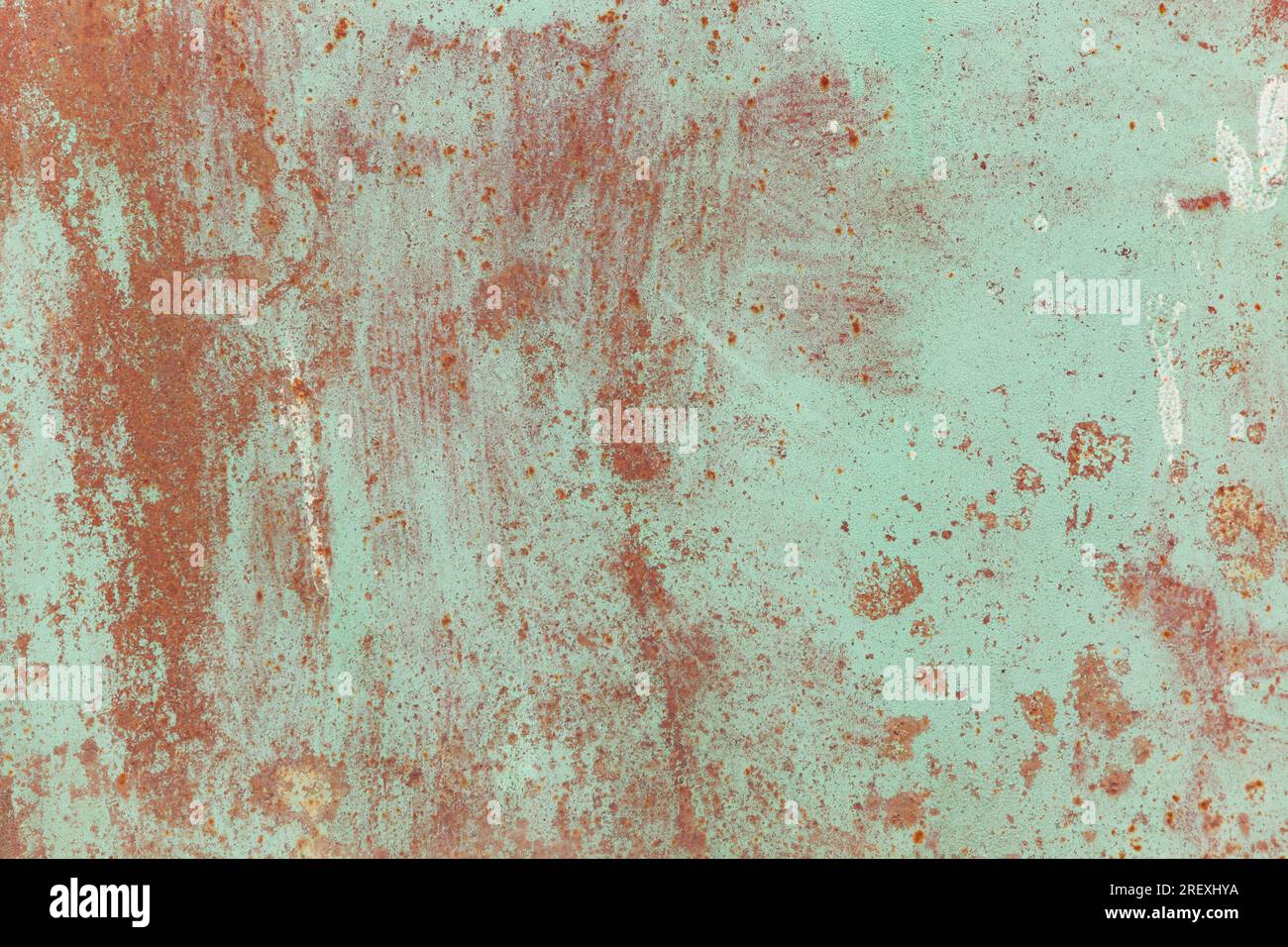 Rusty metal surface with old faded paint. Texture of rust and paint ...