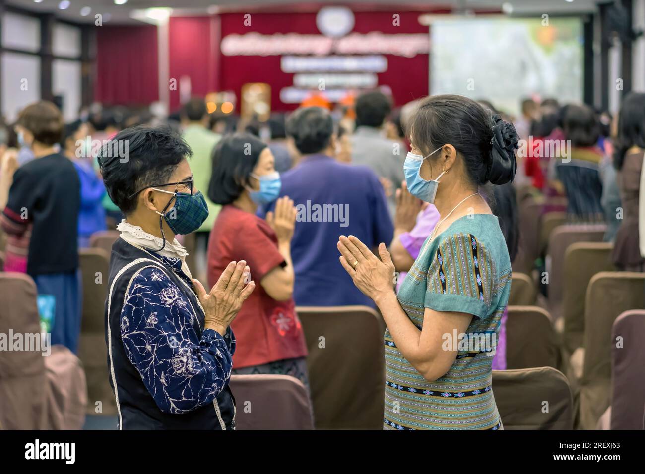 KANCHANABURI -THAILAND, SEPTEMBER 12 ,2020 : Unidentified senior women ...