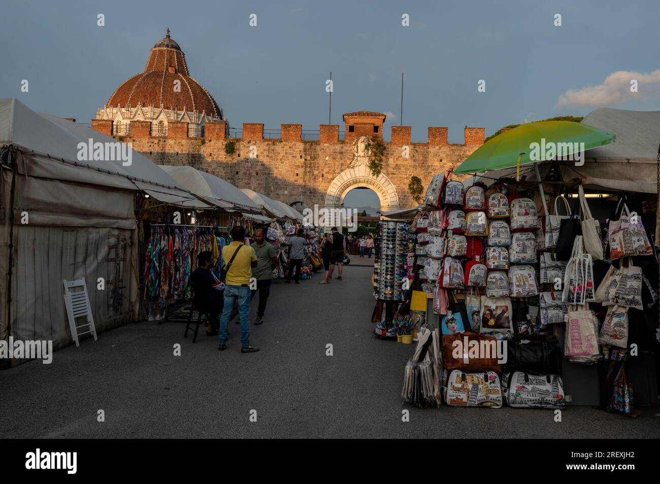 The daily tourist market outside one of the main medieval gate ...