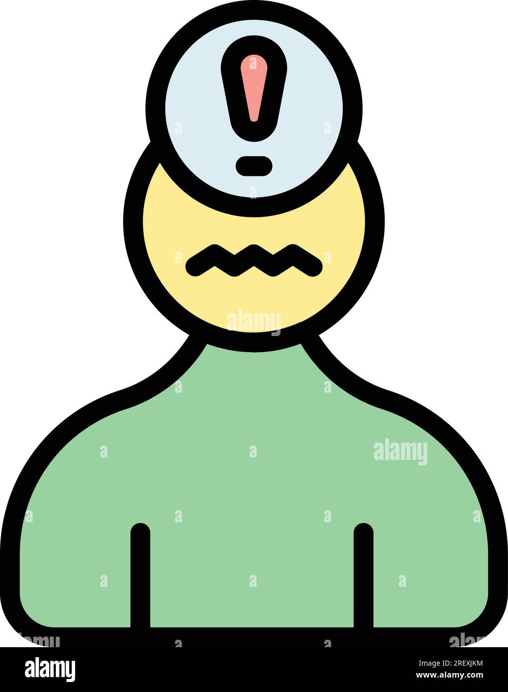 Depressed man icon outline vector. Panic attack. Mental disorder color flat Stock Vector Image ...