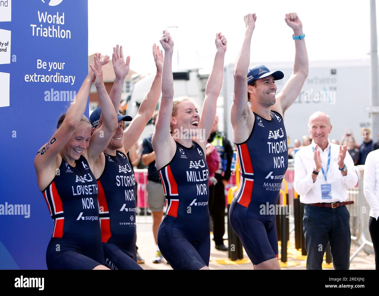 Team Norway’s Solveig Lovseth, Vetle Bergsvik Thorn, Lotte Miller and ...