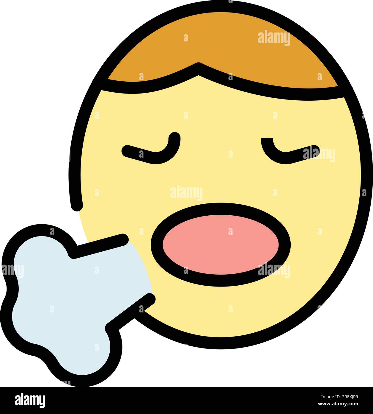 Nervous man icon outline vector. Panic attack. Mental fear color flat ...