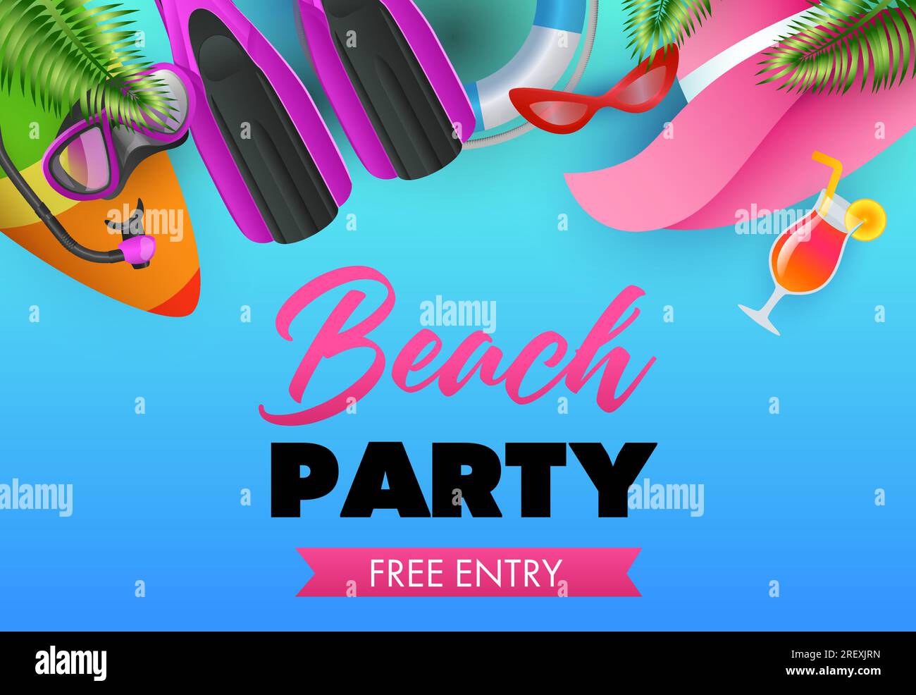 Beach party colorful poster design. Surfboard Stock Vector Image & Art ...