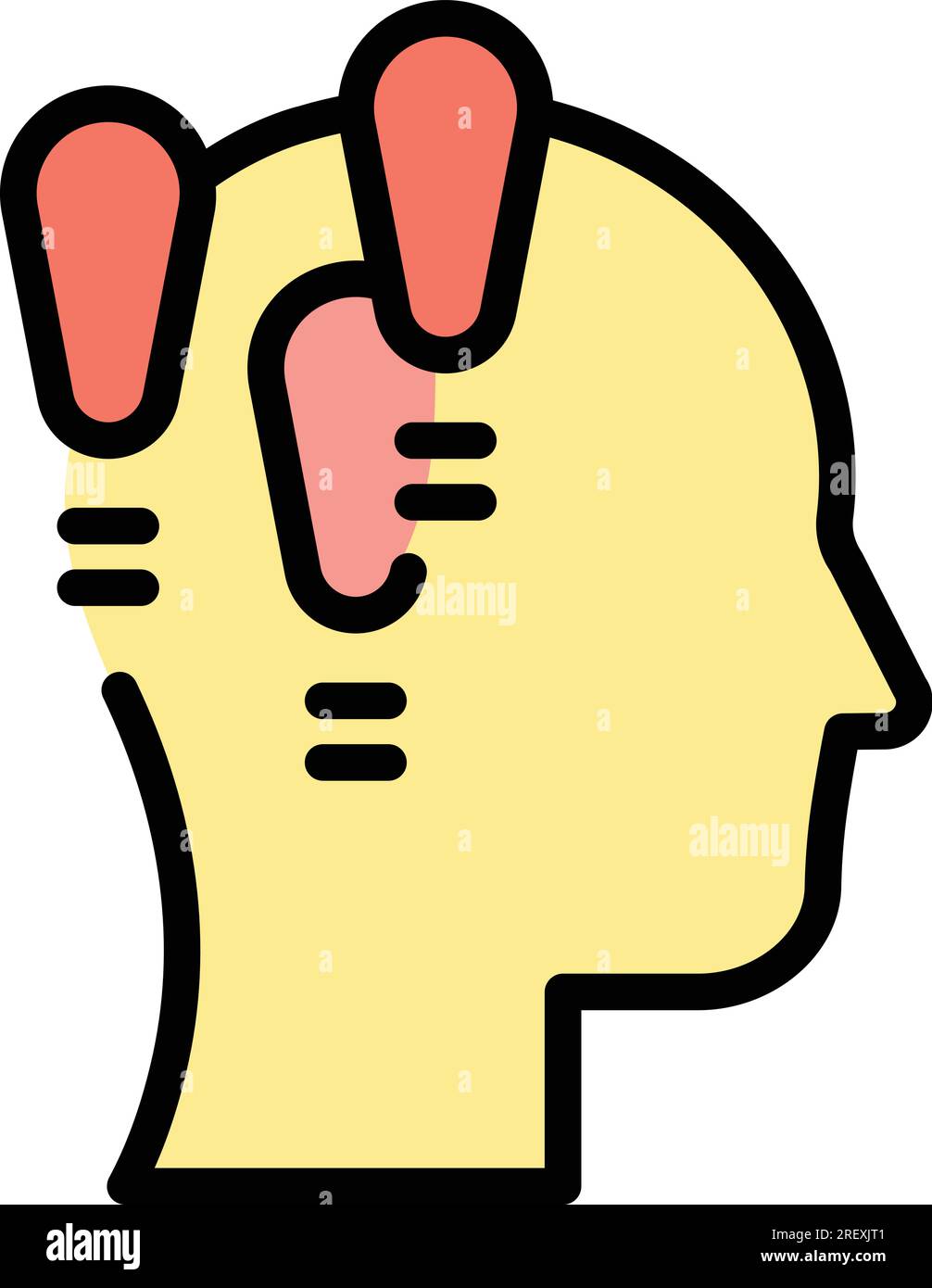 Stress man icon outline vector. Panic attack. Mental disorder color flat Stock Vector Image ...