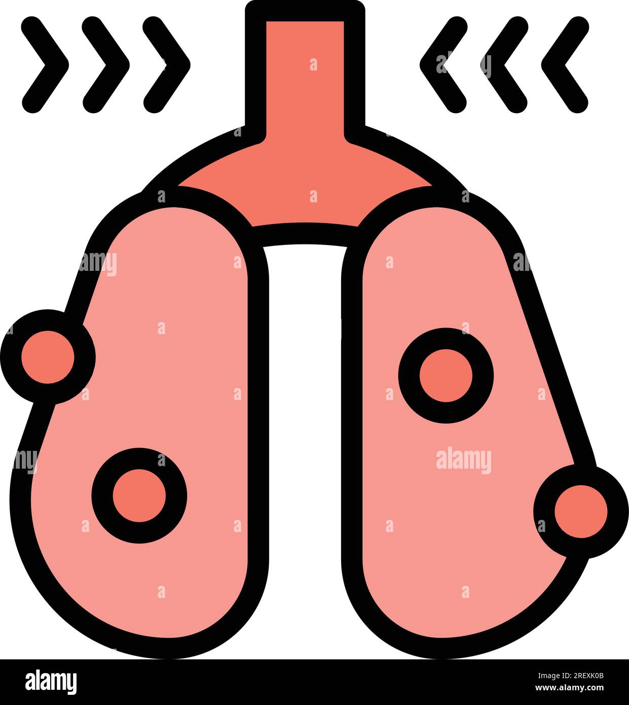 Lungs virus icon outline vector. Lung corona. Flu infection color flat ...