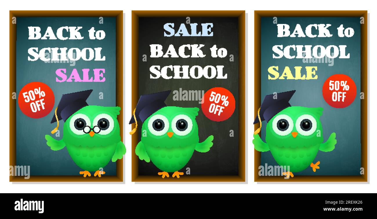 Back to school promo posters set Stock Vector Image & Art - Alamy