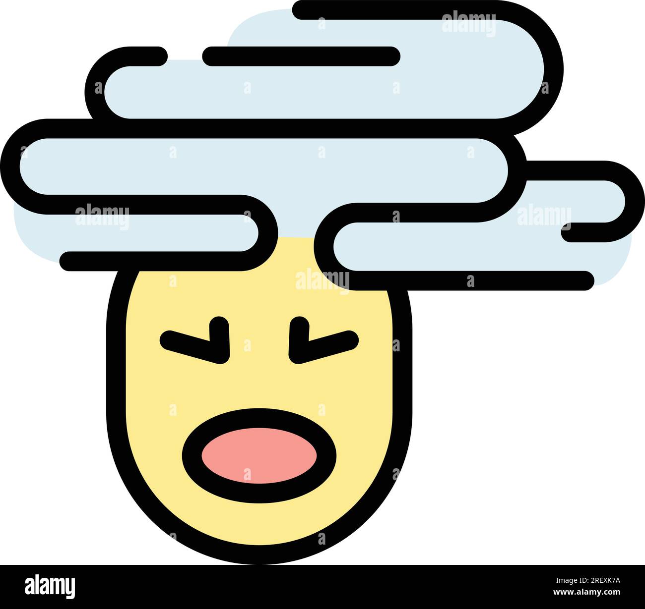 Depressed fear icon outline vector. Panic attack. Mental stress color ...