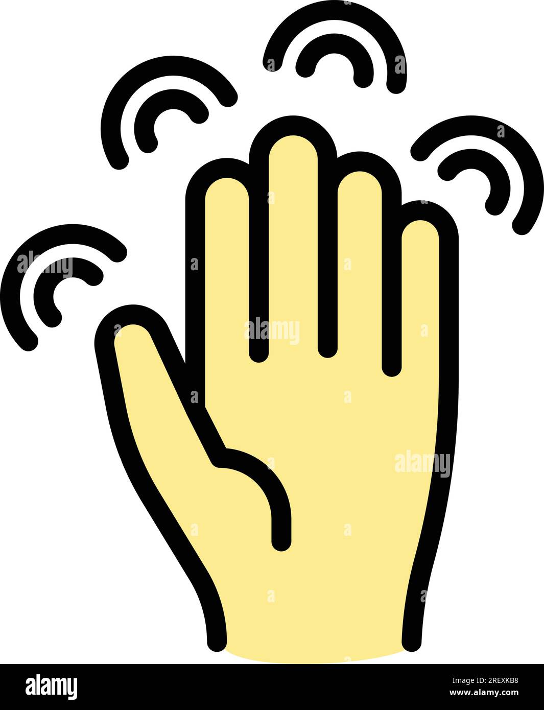 Hands fear icon outline vector. Panic attack. Anger stress color flat ...