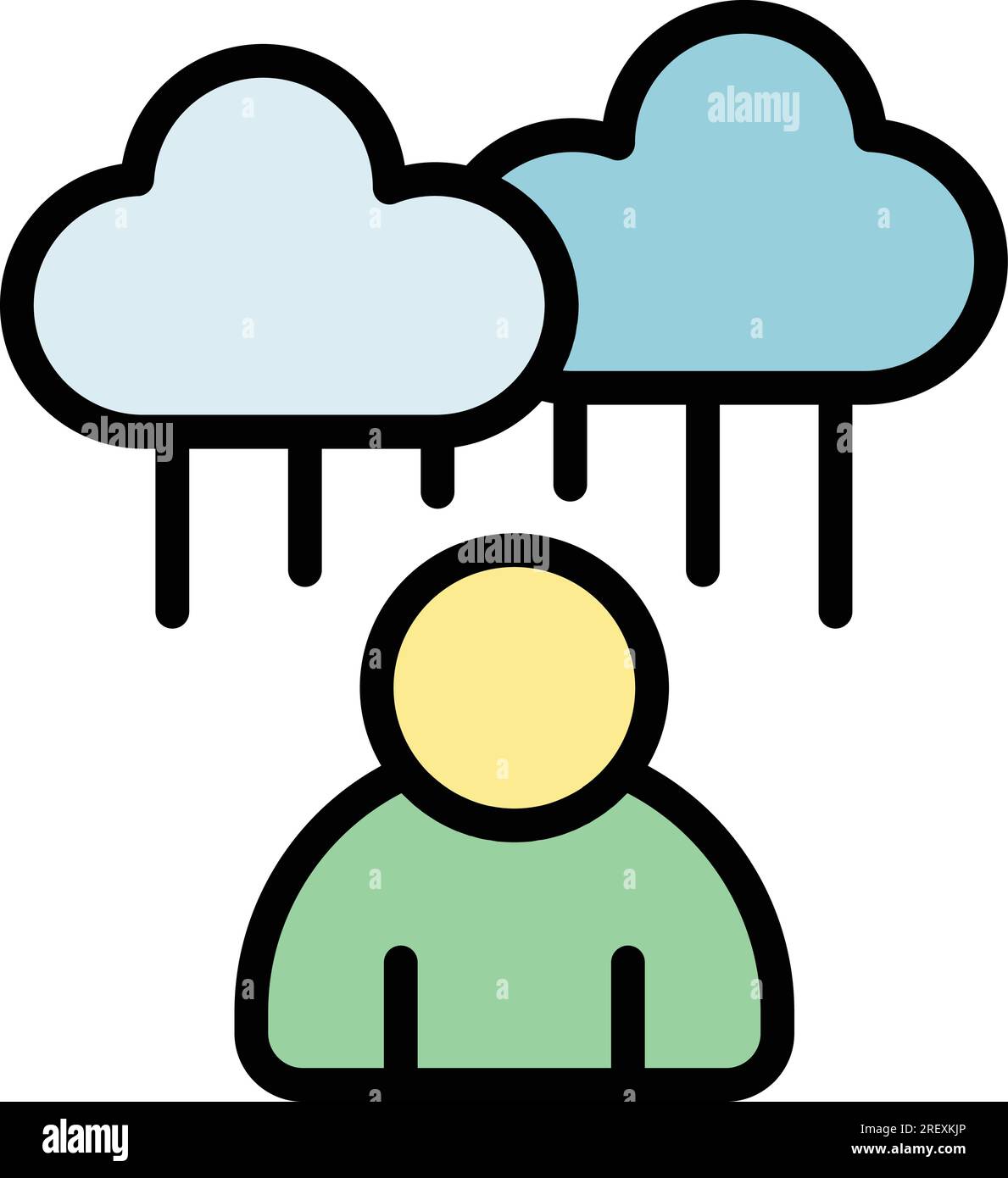 Family problem icon outline vector. Panic attack. Anxiety disorder ...