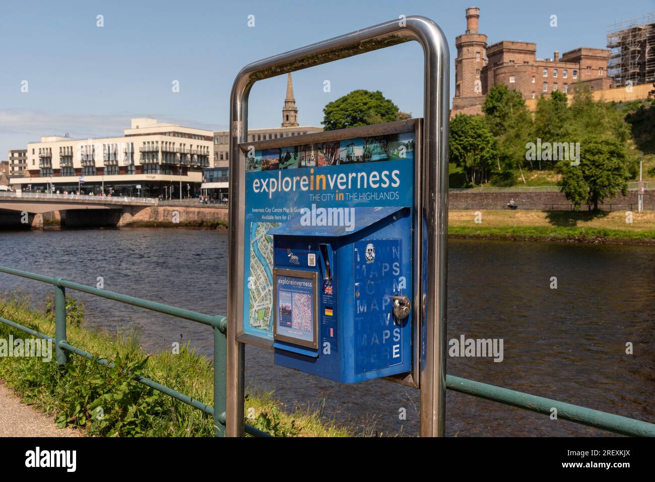 Inverness, Scotland, UK. 3 June 2023. Maps of Inverness on sale from a ...