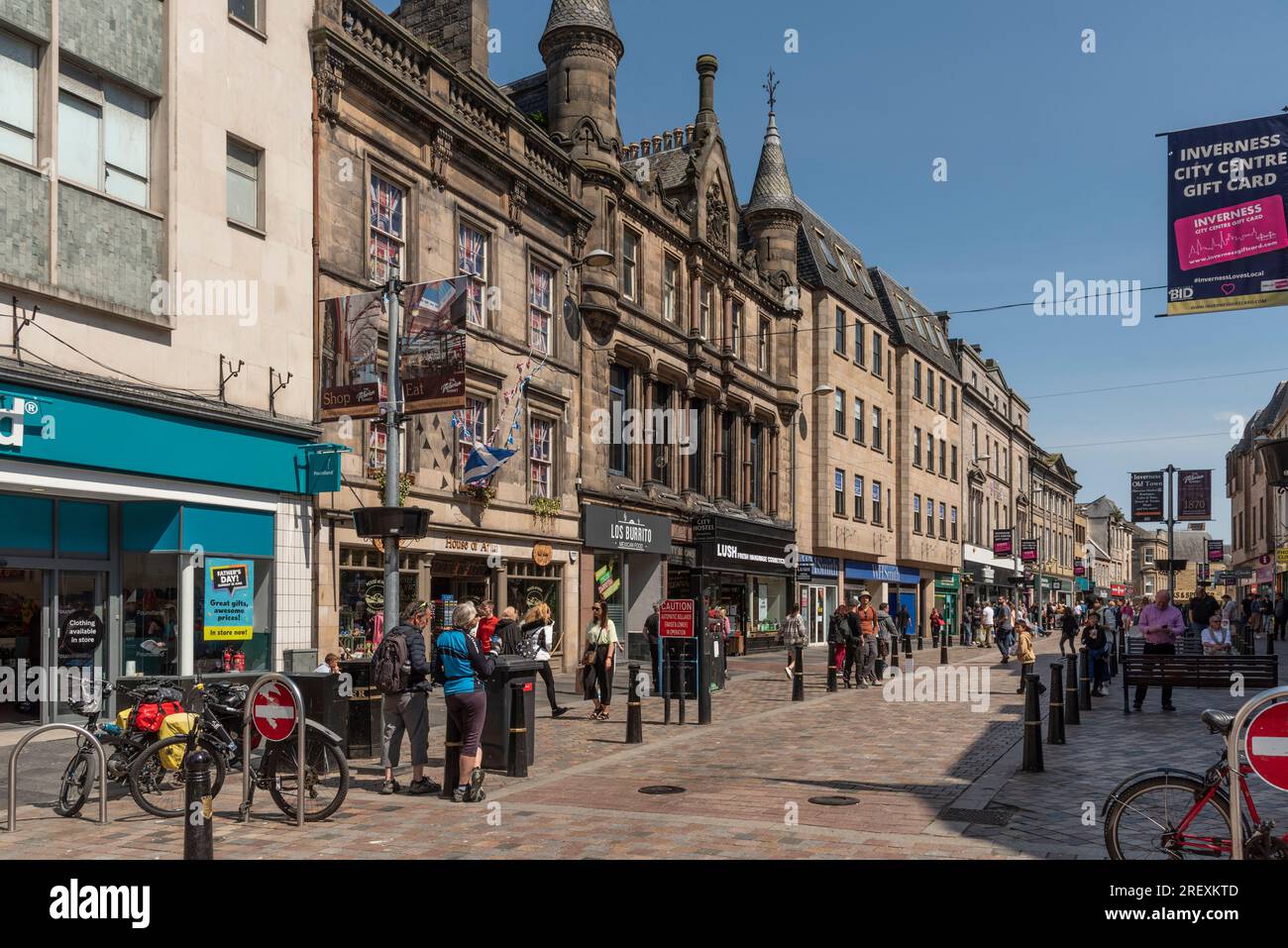 Inverness, Scotland, UK. 3 June 2023. Inverness city centre shopping ...
