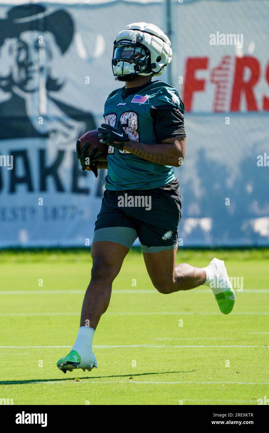 Philadelphia Eagles' Rashaad Penny in action during practice at NFL ...