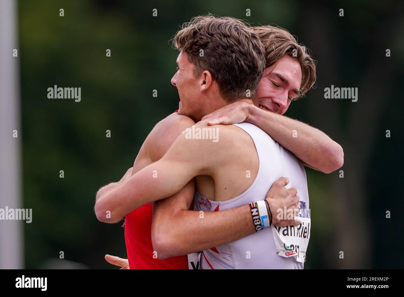 BREDA, NETHERLANDS - JULY 30: Robin van Riel of AV Attila and Rick van ...