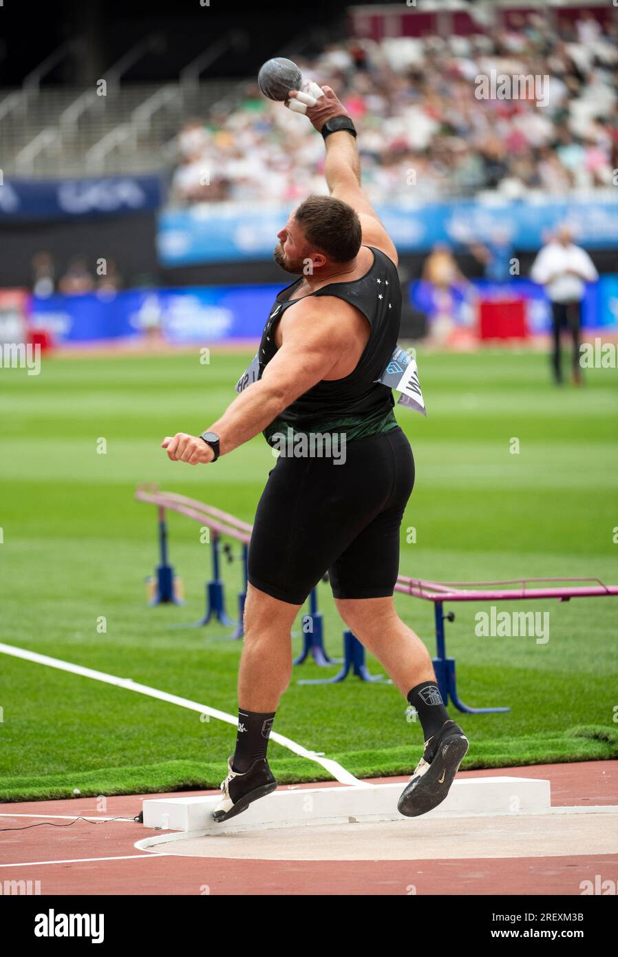 Tom Walsh of New Zealand competing in the men’s shot put at the Wanda ...