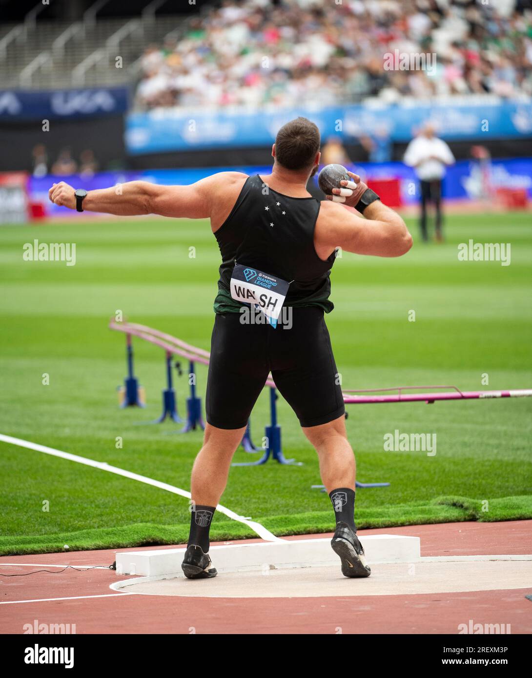 Tom Walsh of New Zealand competing in the men’s shot put at the Wanda ...