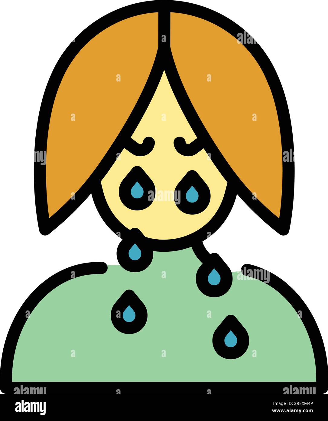 Girl crying icon outline vector. Mental fear. Panic attack color flat Stock Vector Image & Art ...