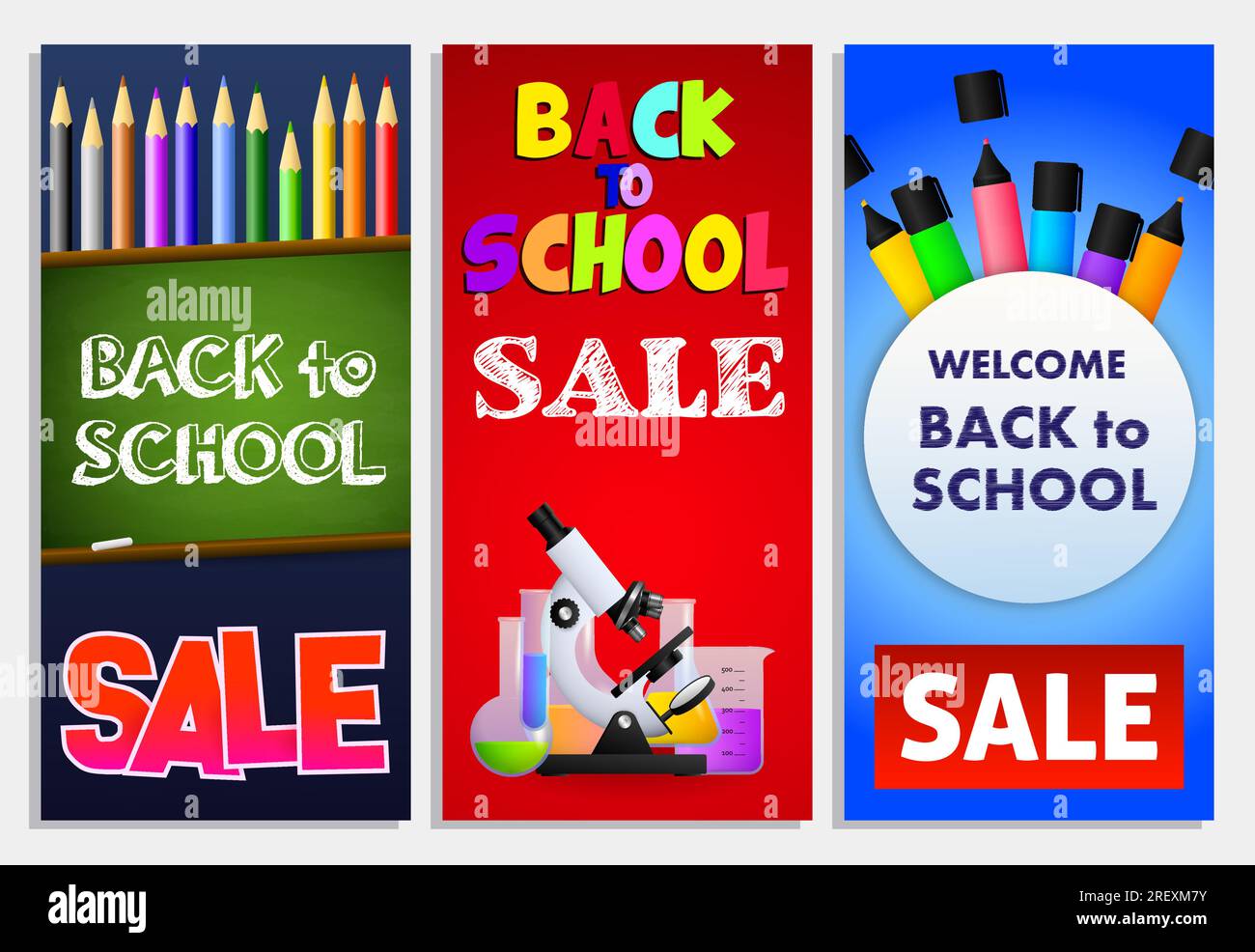 Back to school promo flyers set Stock Vector Image & Art - Alamy