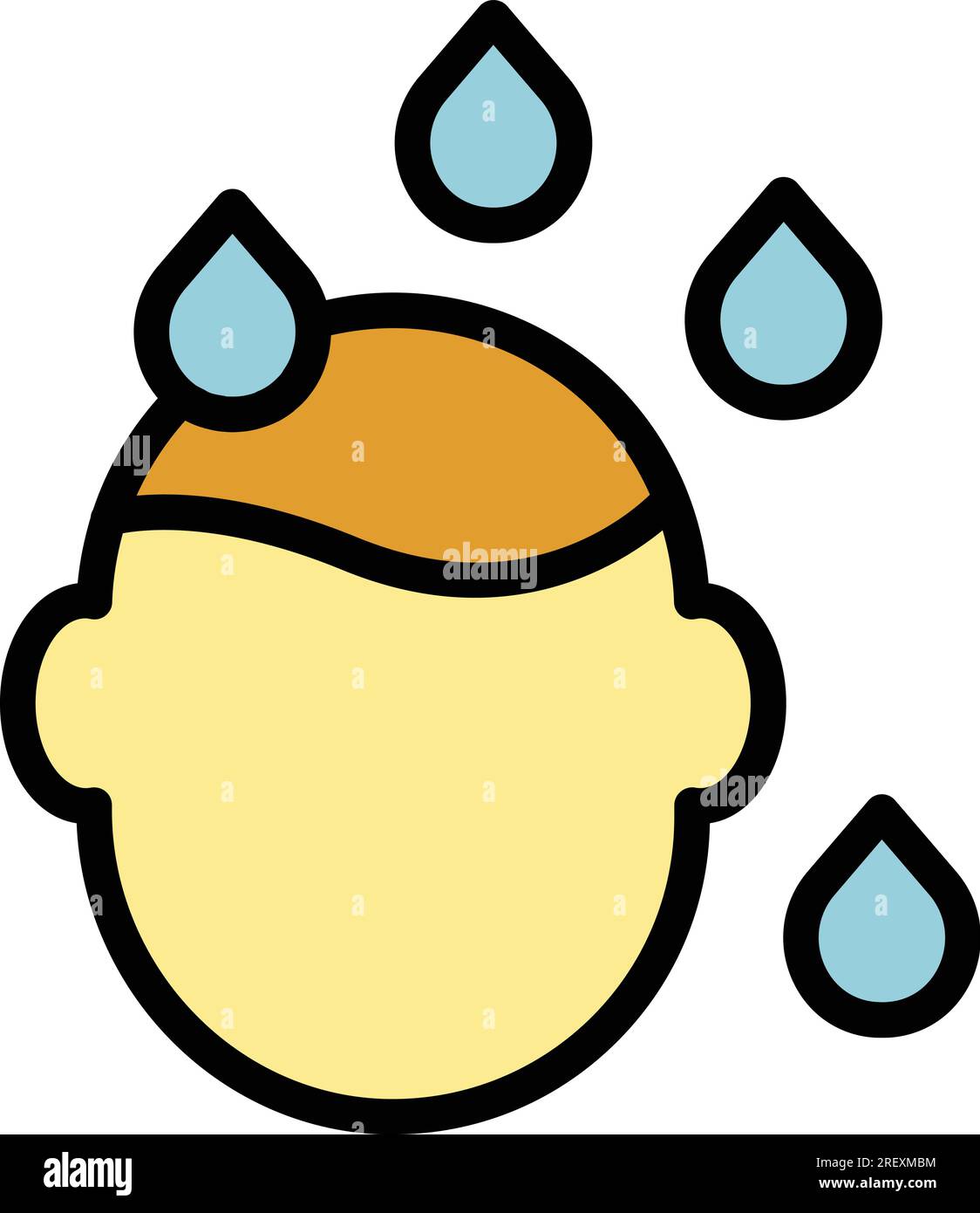 Kid fear icon outline vector. Panic attack. Mental stress color flat ...