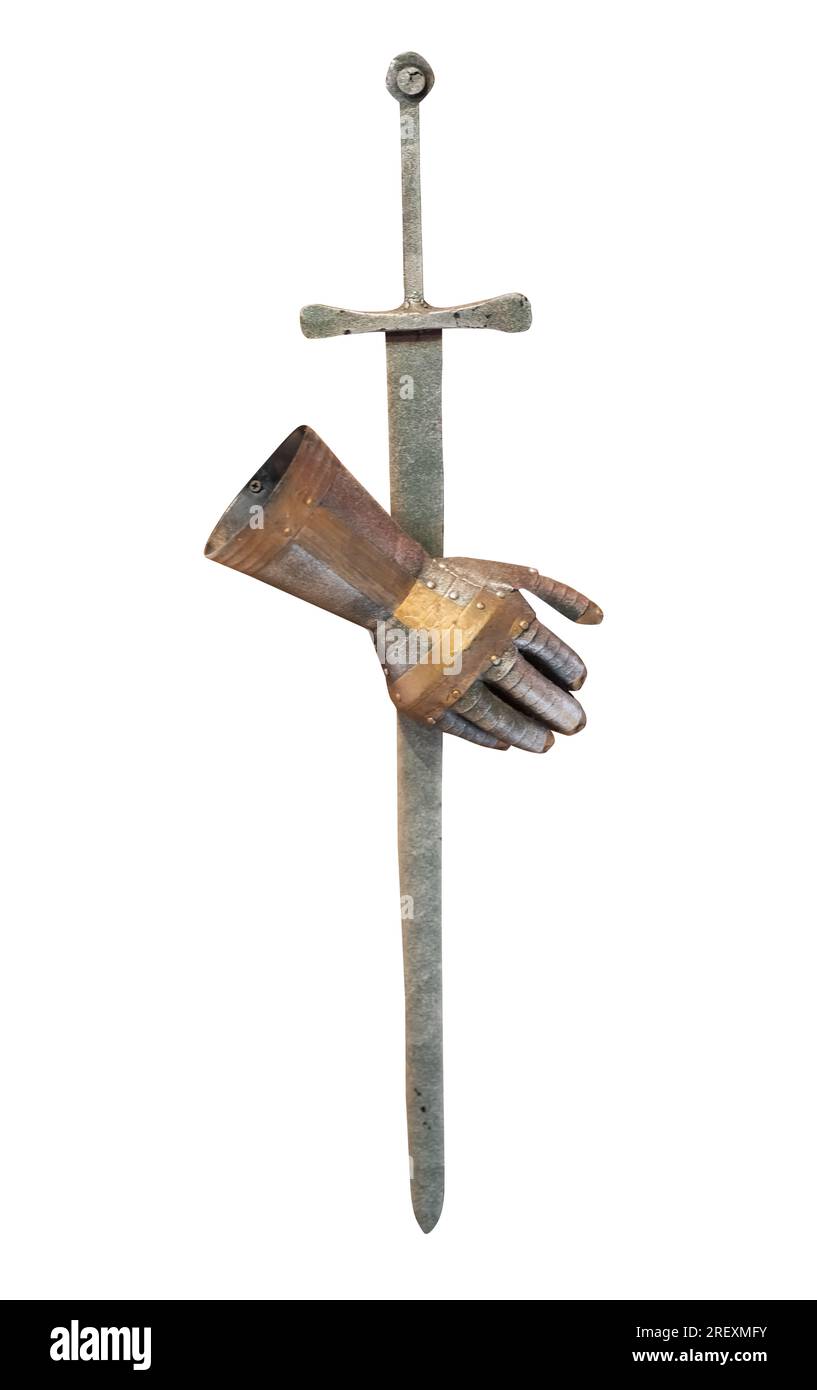 Knight sword isolated on white background Stock Photo - Alamy