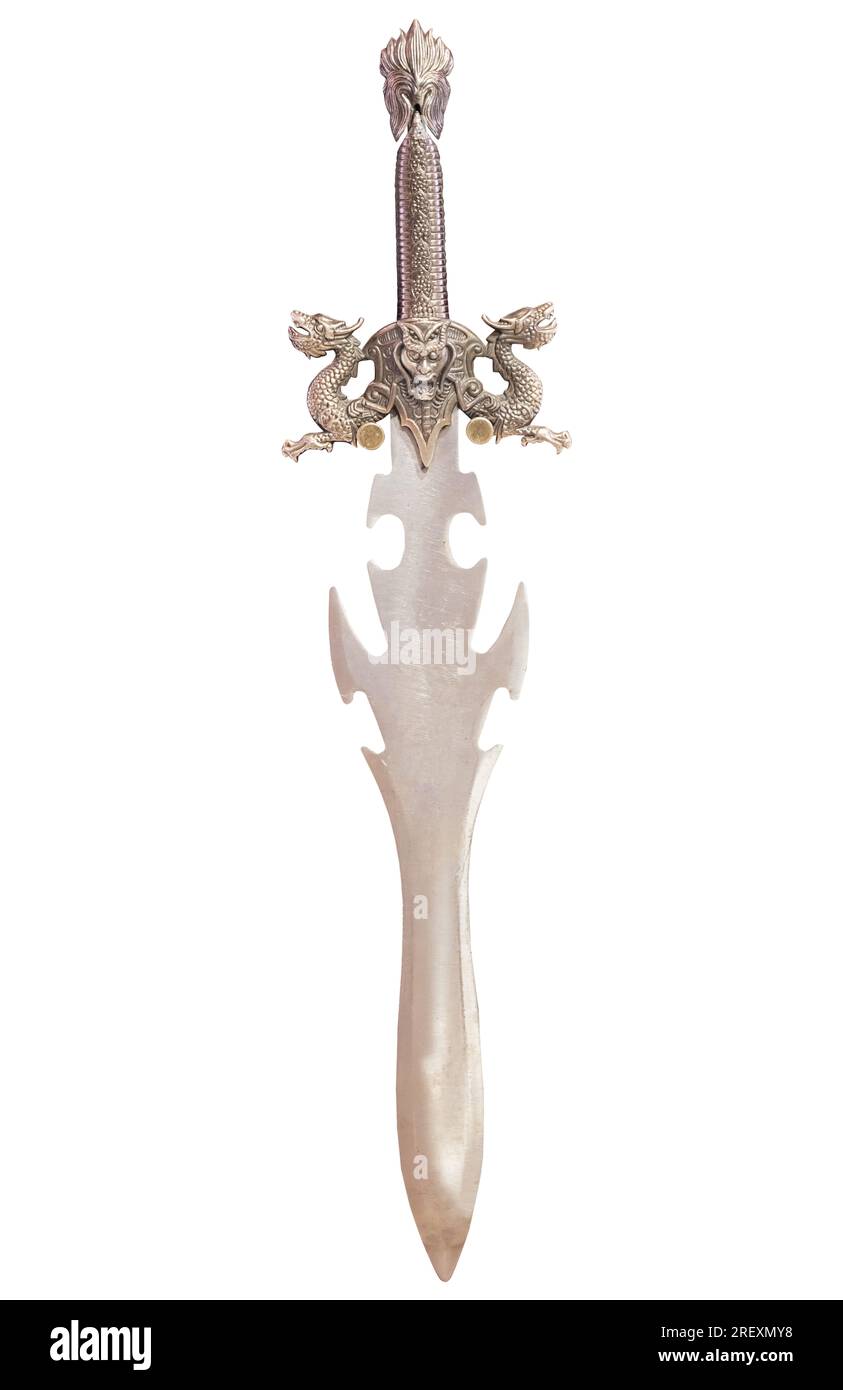 Knight sword isolated on white background Stock Photo - Alamy