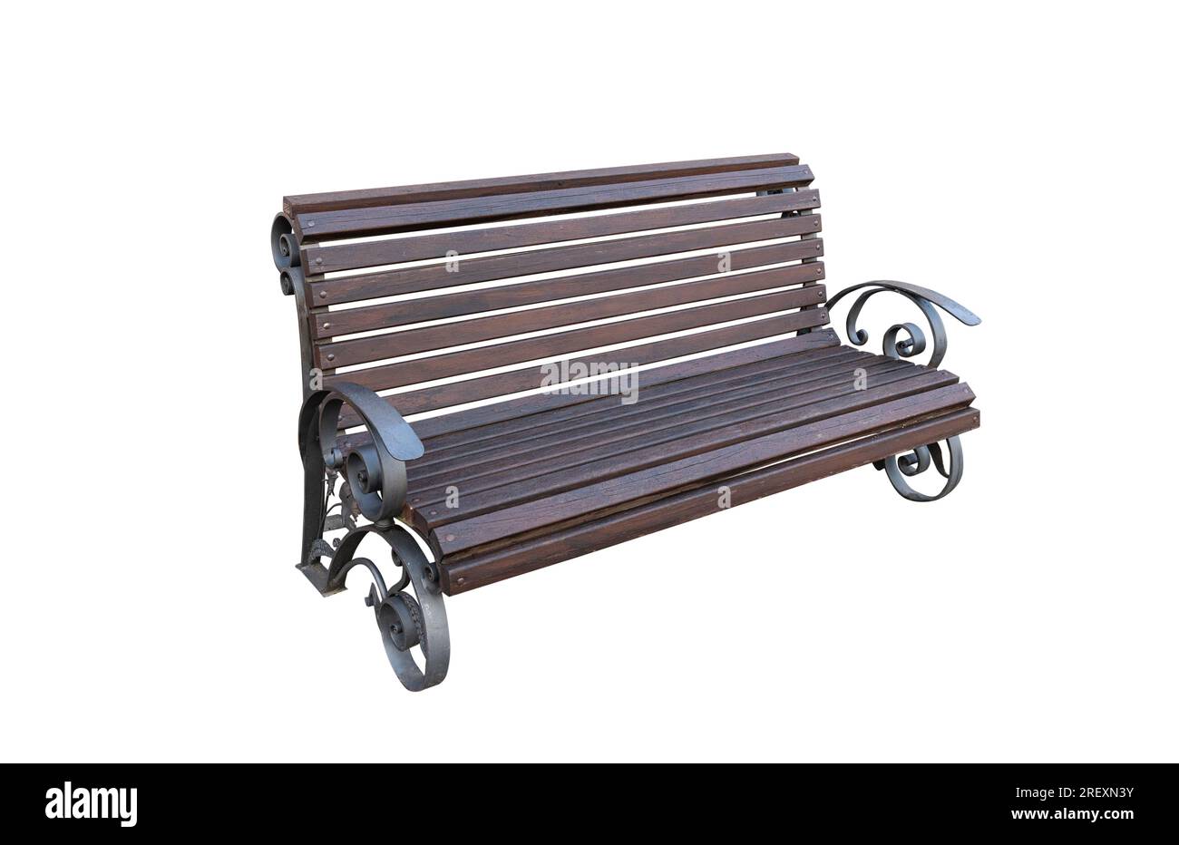 Bench isolated on white background Stock Photo - Alamy