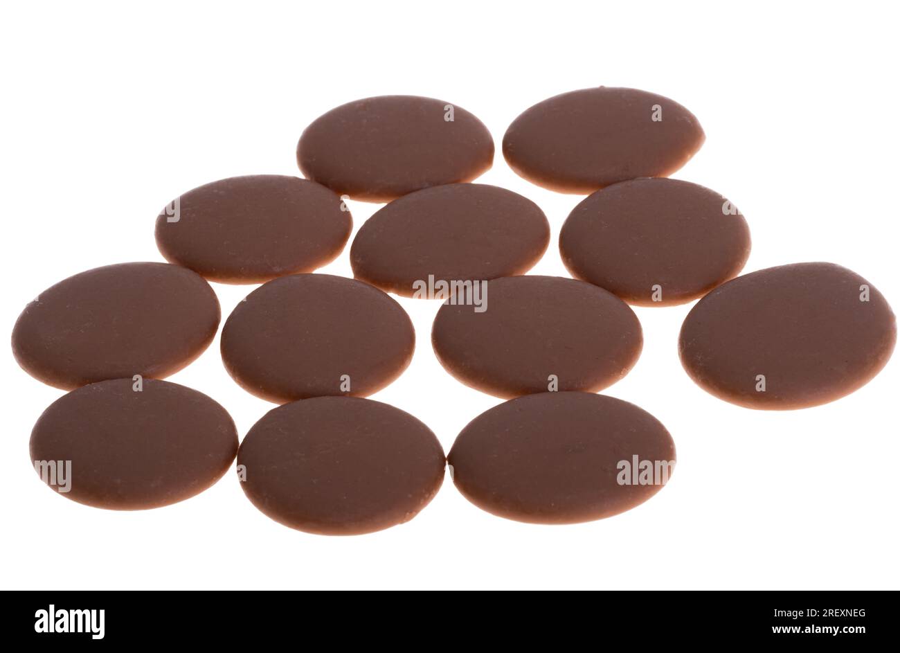 chocolate drops isolated on white background Stock Photo - Alamy