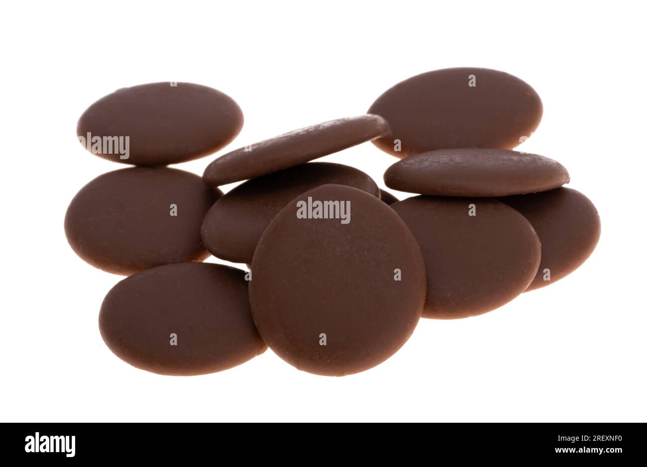 chocolate drops isolated on white background Stock Photo - Alamy