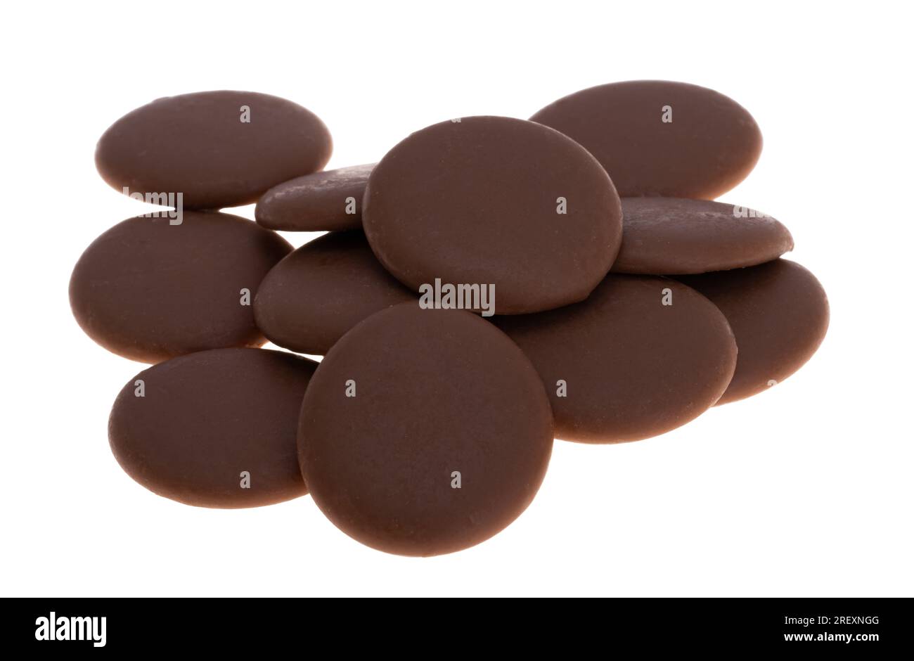 chocolate drops isolated on white background Stock Photo - Alamy
