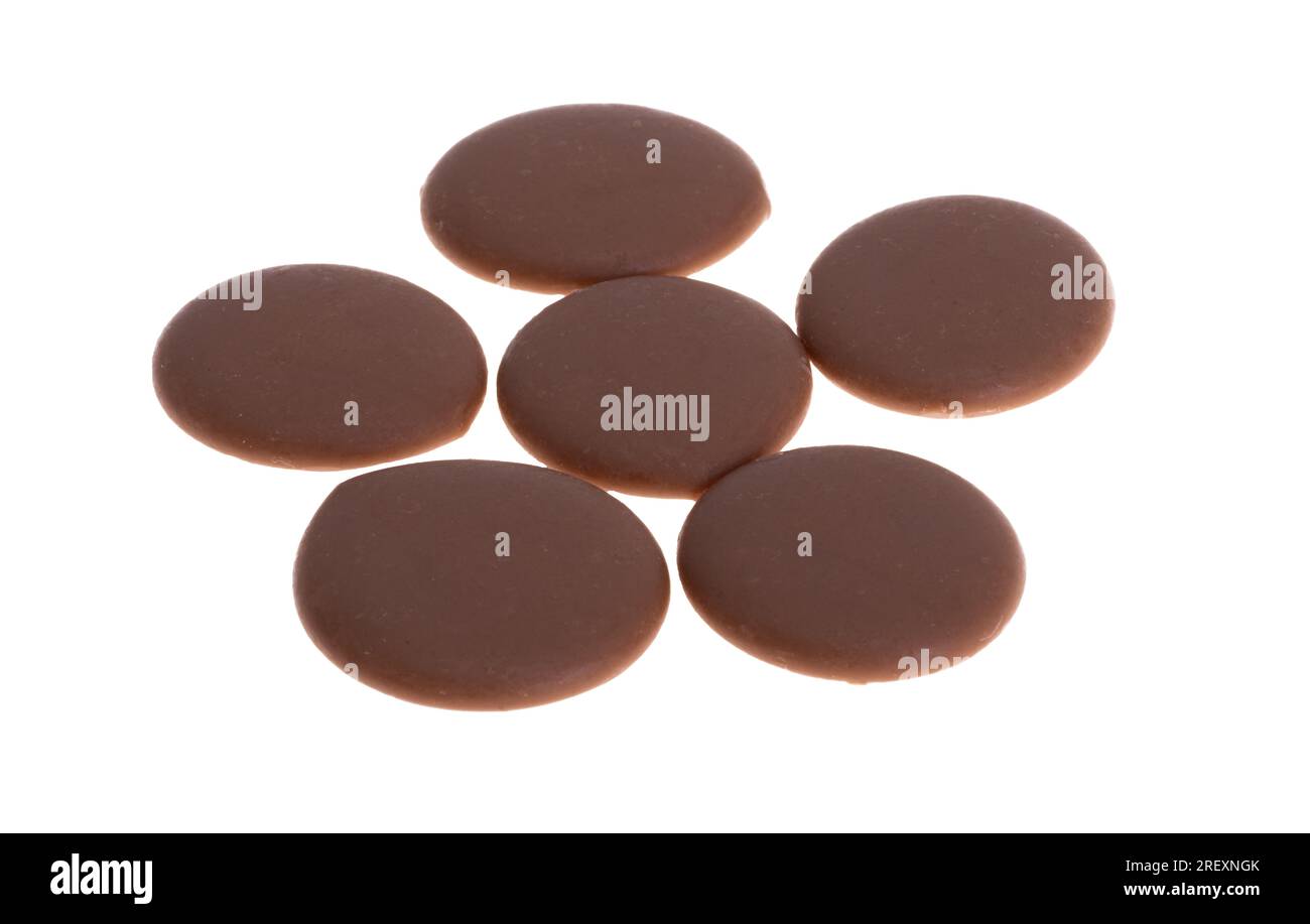 chocolate drops isolated on white background Stock Photo - Alamy