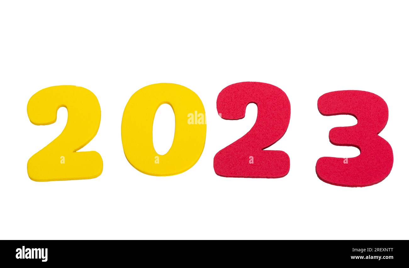 colored numbers 2023 isolated on white background Stock Photo - Alamy