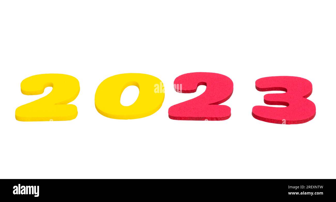 colored numbers 2023 isolated on white background Stock Photo - Alamy