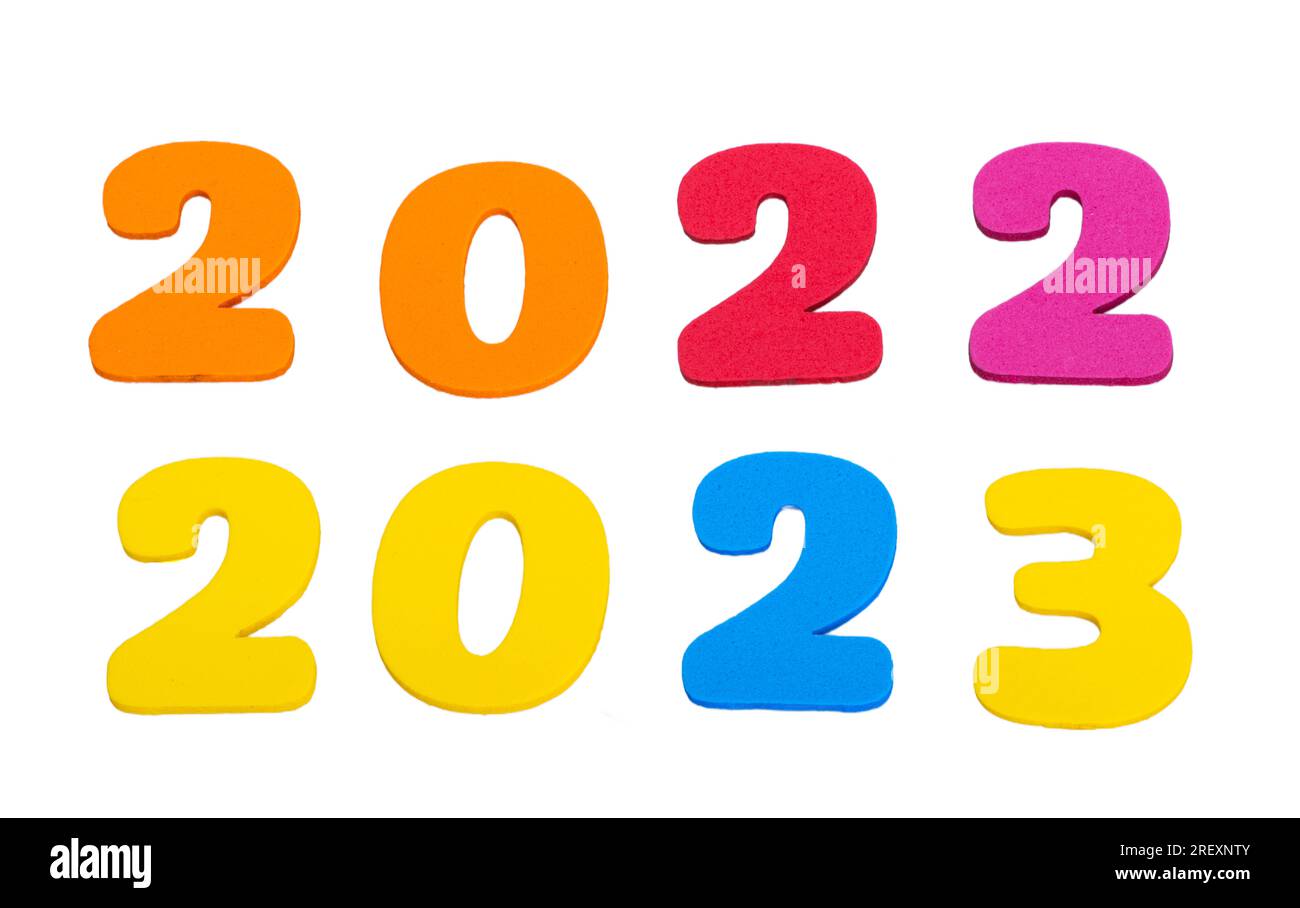colored numbers 2023 isolated on white background Stock Photo - Alamy