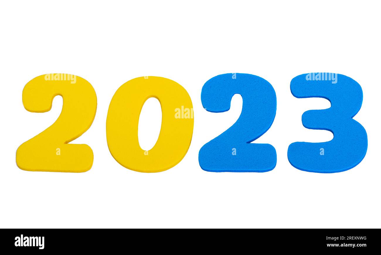 colored numbers 2023 isolated on white background Stock Photo - Alamy