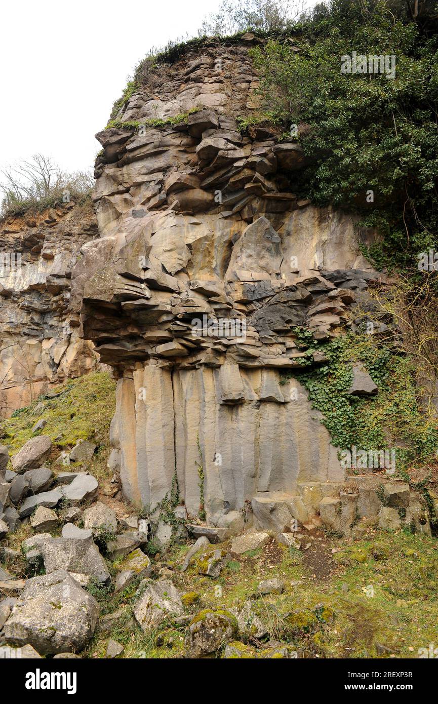 Columnar and laminar basalt. Basalt is a volcanic or extrusive igneous ...