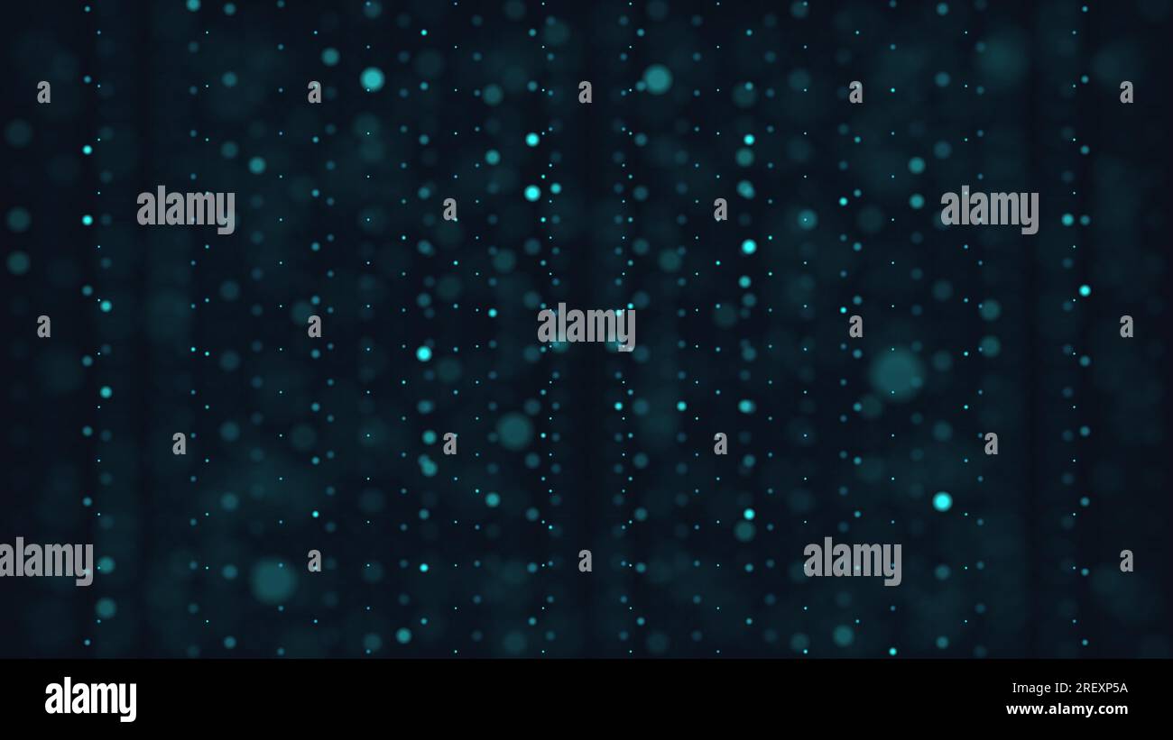 Futuristic infinity space background, points distributed in volume grid ...