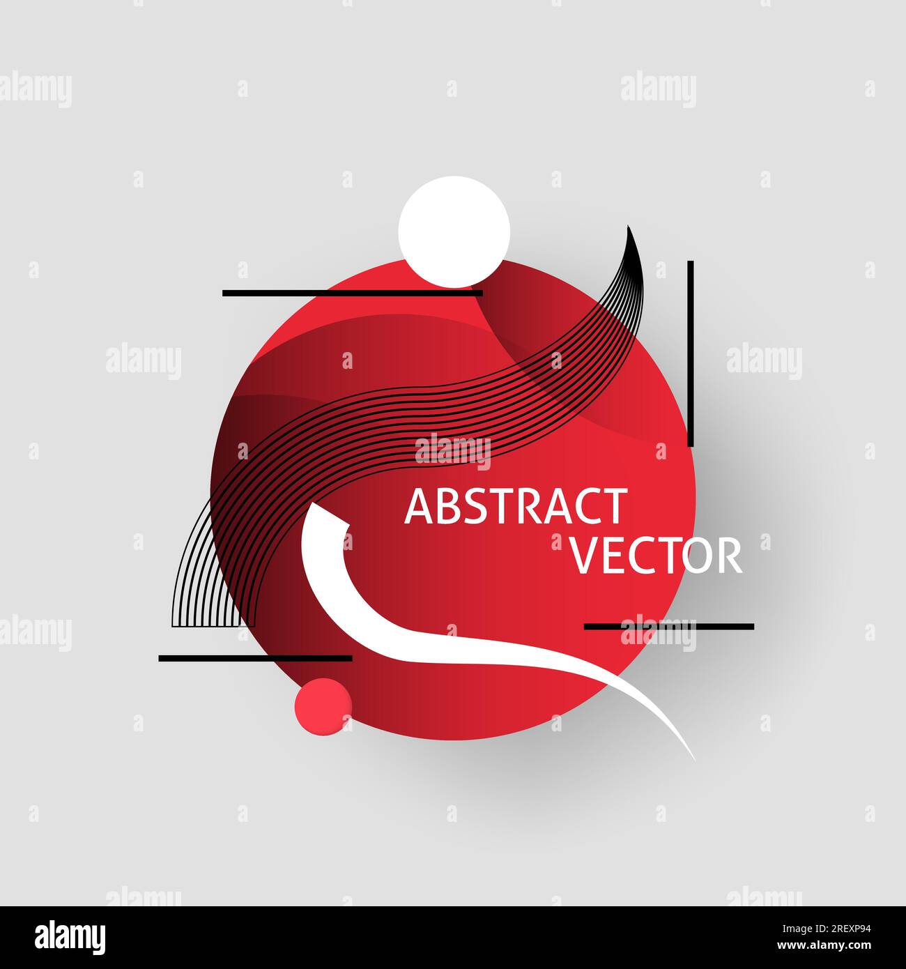 Abstract circle geometric pattern. Red and white round shapes Stock ...