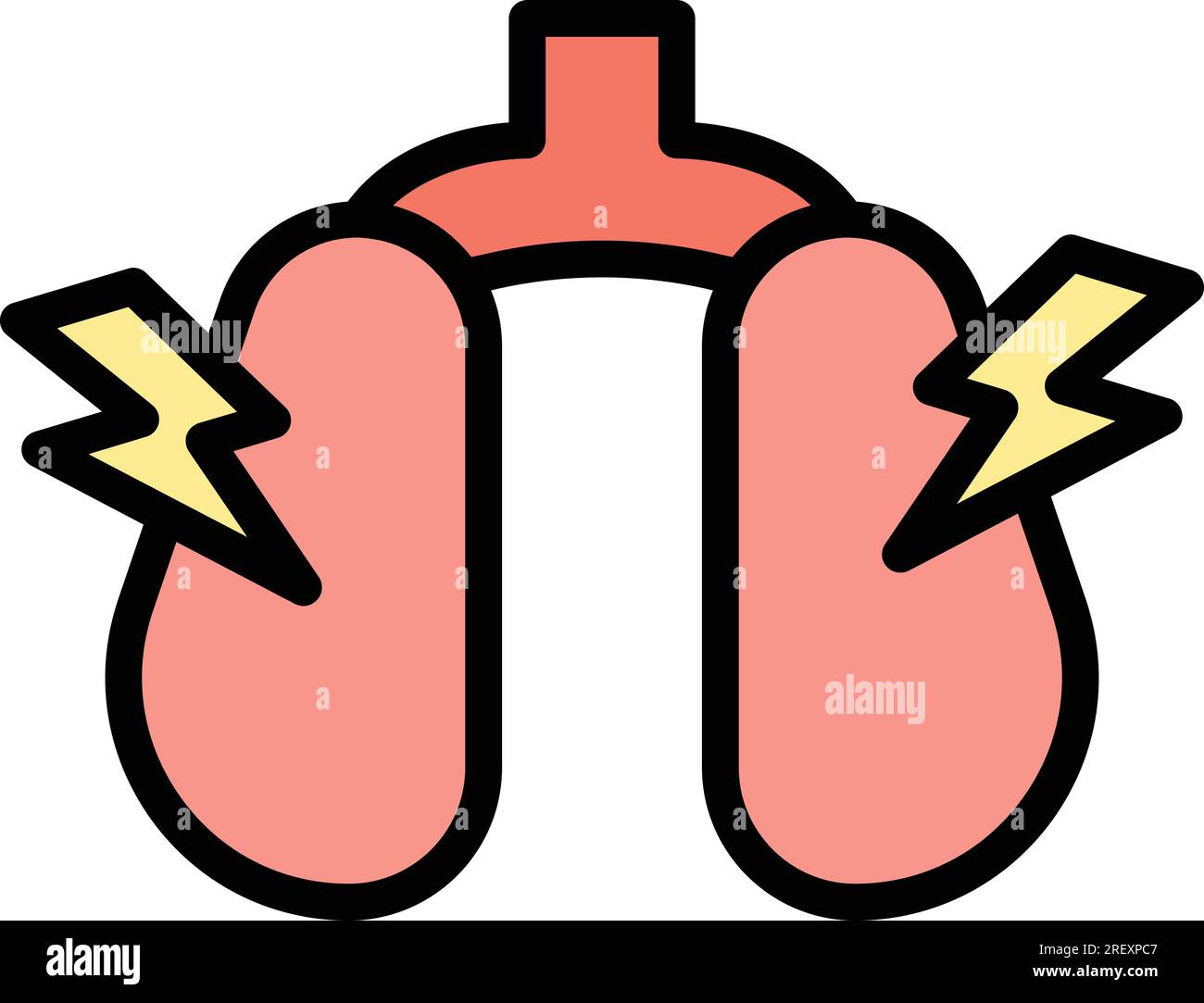 Fear respiration icon outline vector. Panic attack. Mental anger color ...